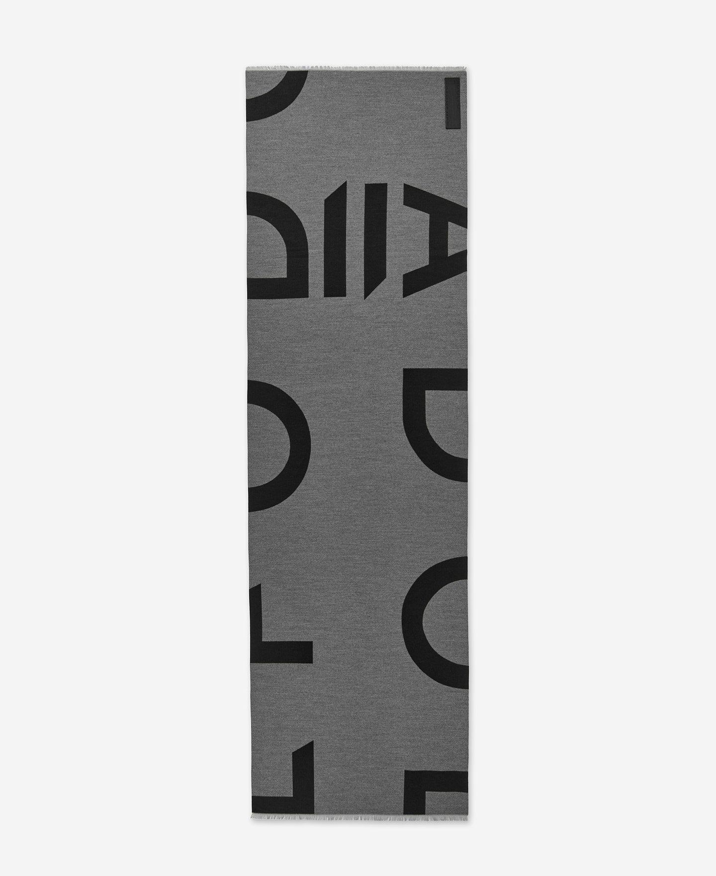 Charcoal Grey Jacquard Maxi Logo Scarf For Women – Love Persimmon