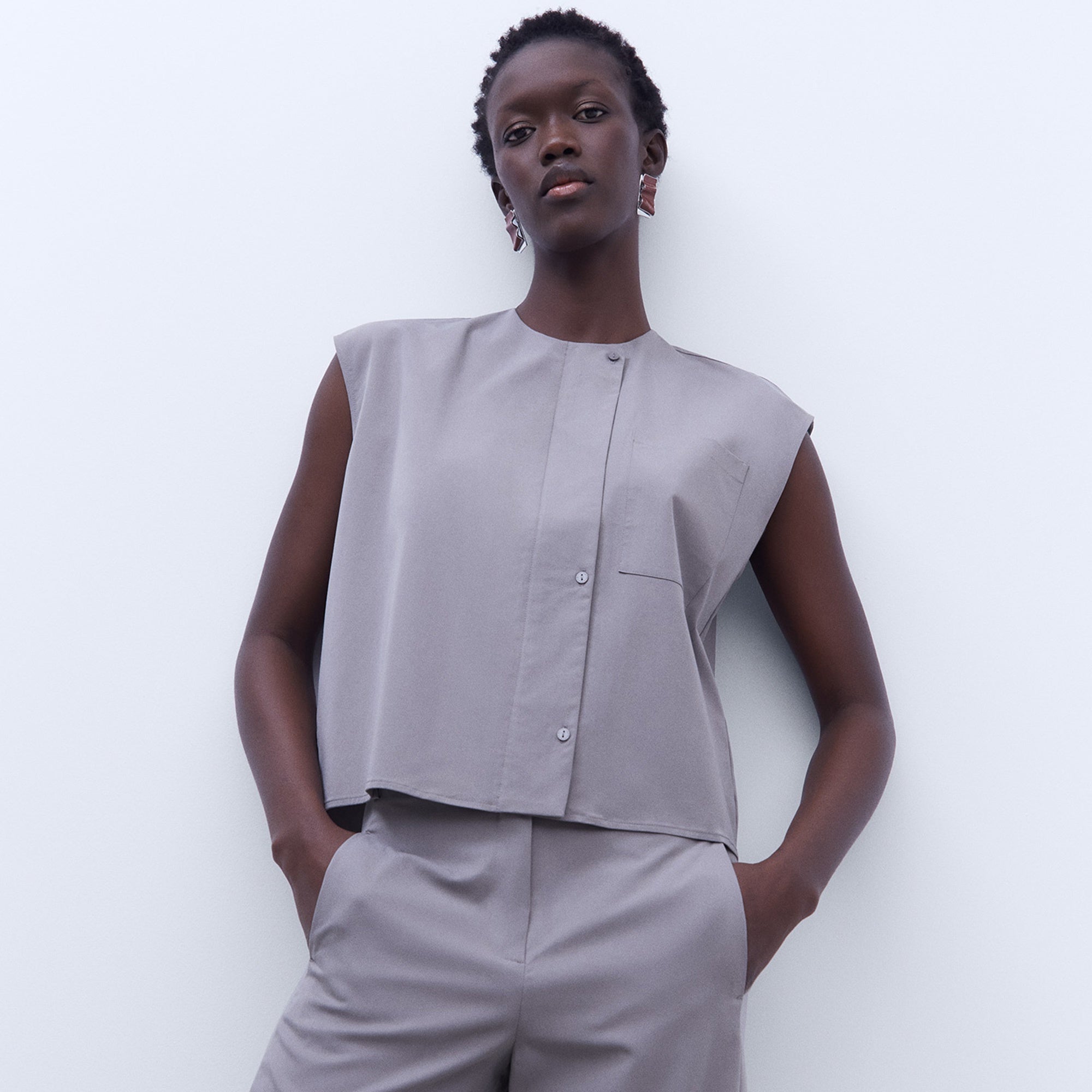 Grey Buttoned Vest Top – Love Persimmon
