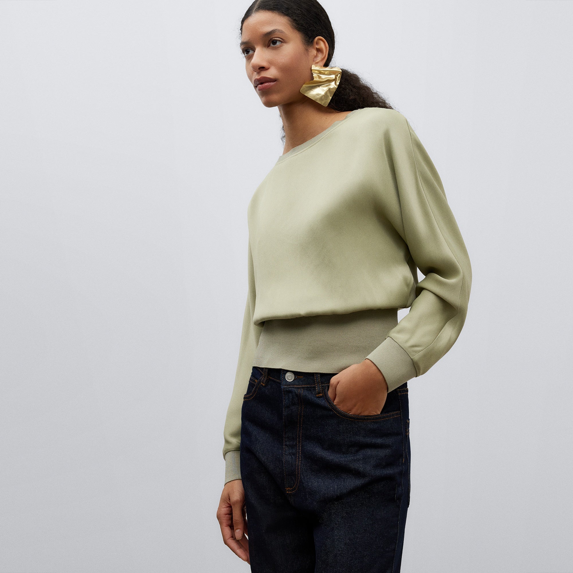 Green Japanase Sleeve Fluid Shirt – Love Persimmon