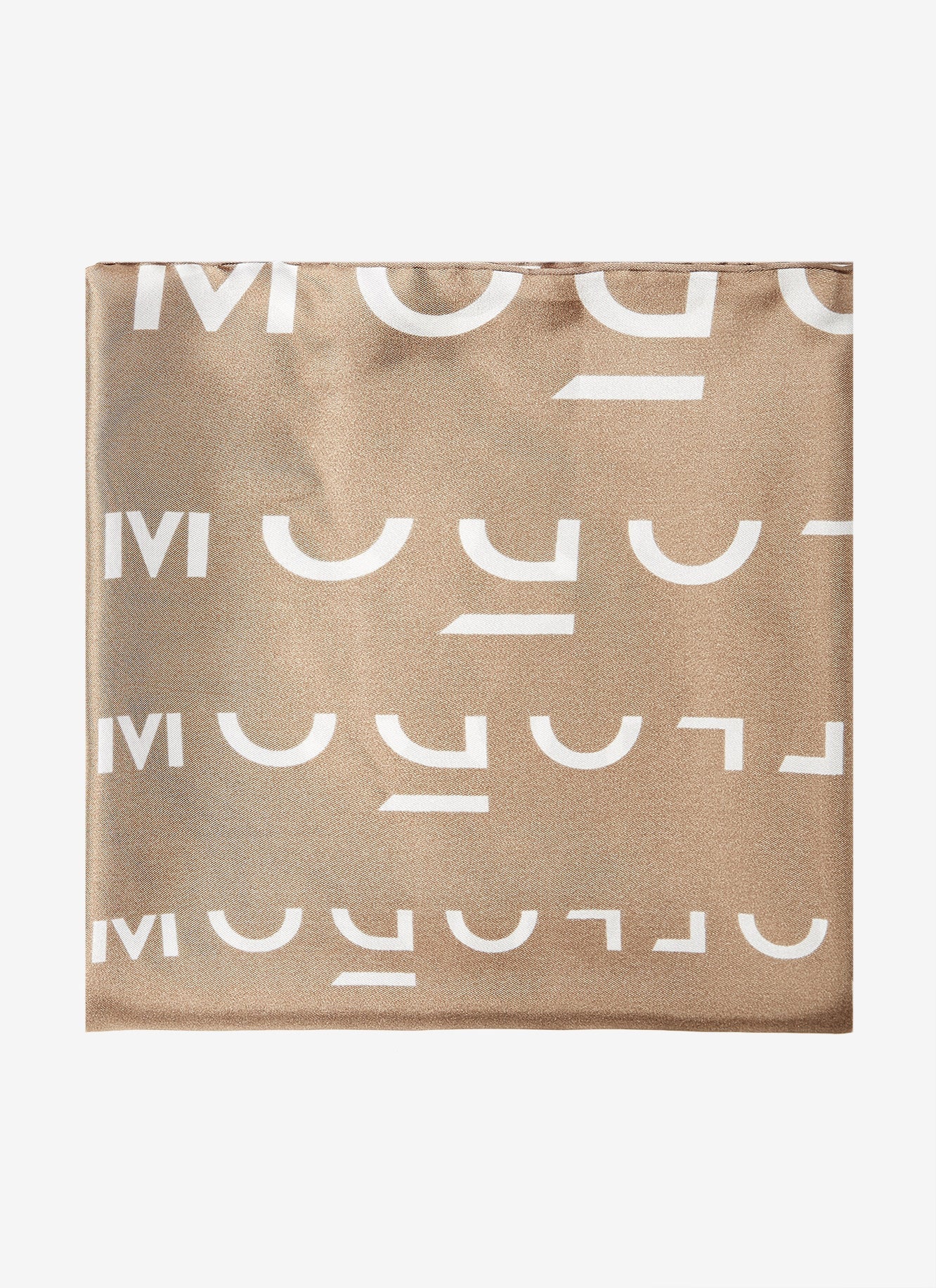 Camel Silk Scarf With Logo – Love Persimmon