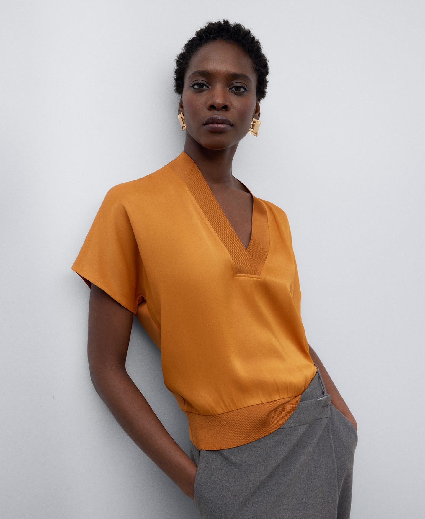 Orange V-Neck T-Shirt – Love Persimmon