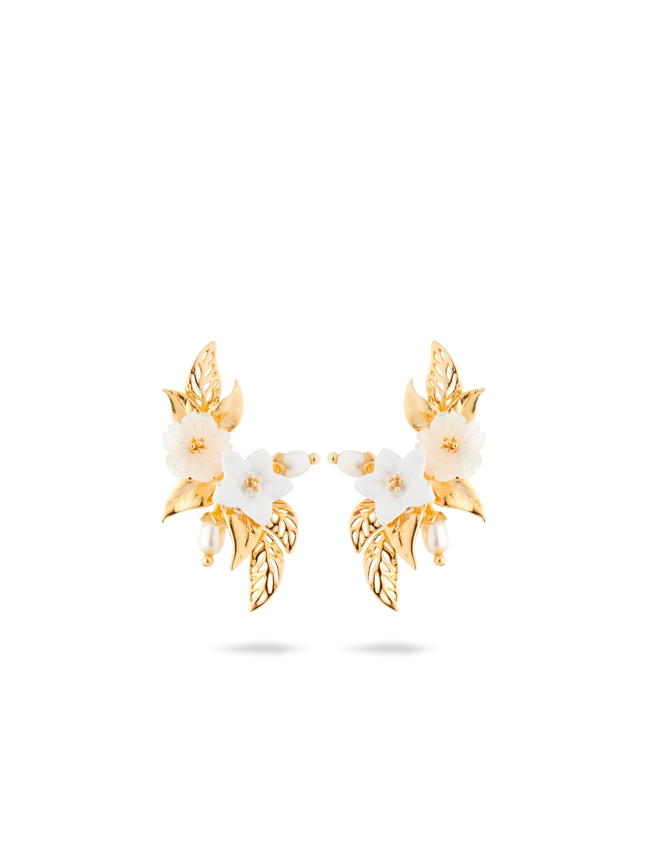 White Jasmine Leaf Earrings | aume1101 – Love Persimmon