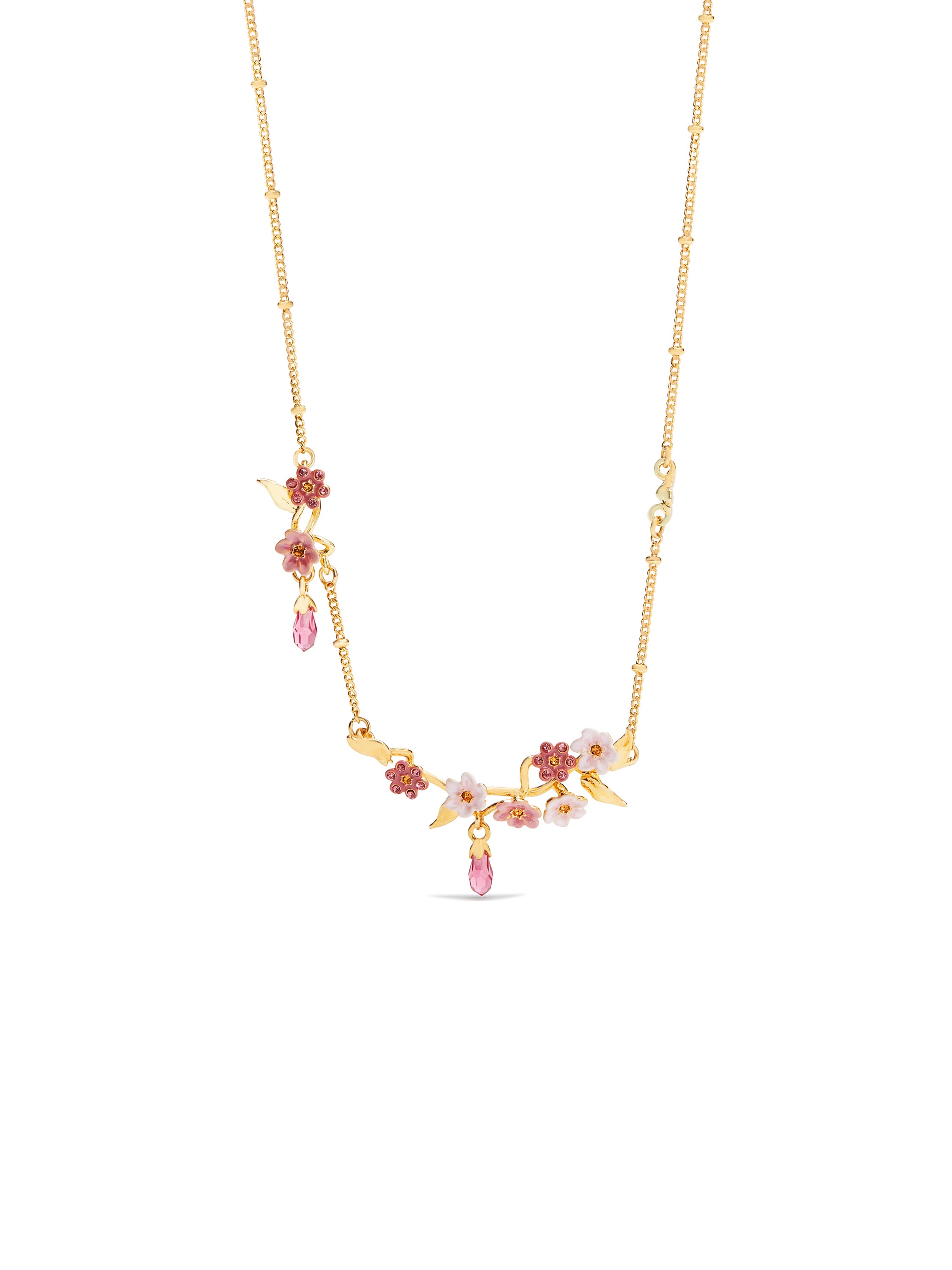 Pink Jasmine Flower Statement Necklace | ausp3051 – Love Persimmon