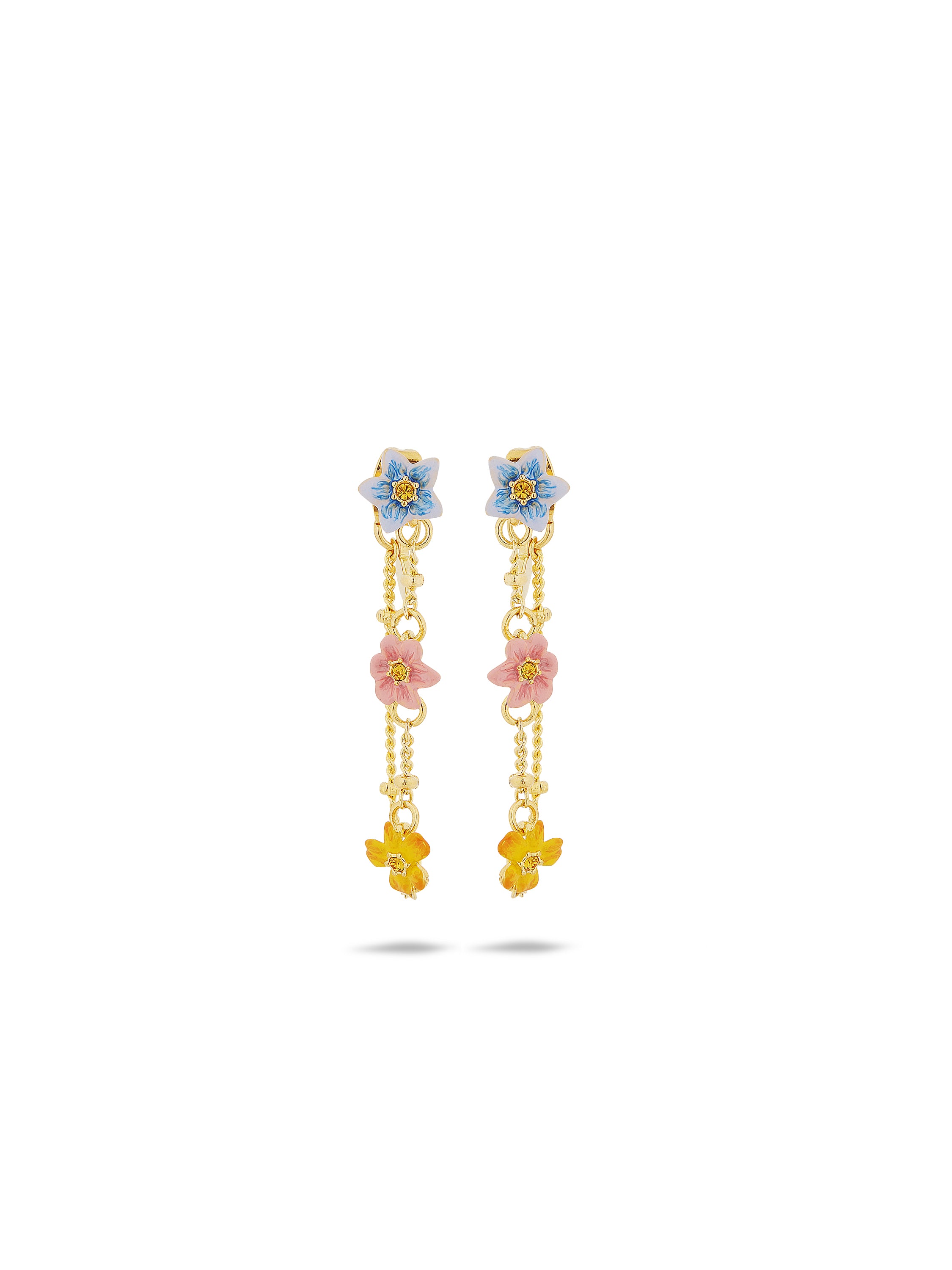 Dangle Earrings With 3 Colourful Jasmine Flowers | autr1051 – Love ...