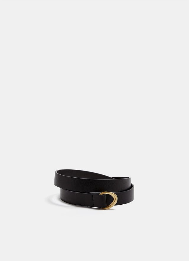 Black/Brown Leather Belt With Double Ring Closure – Love Persimmon