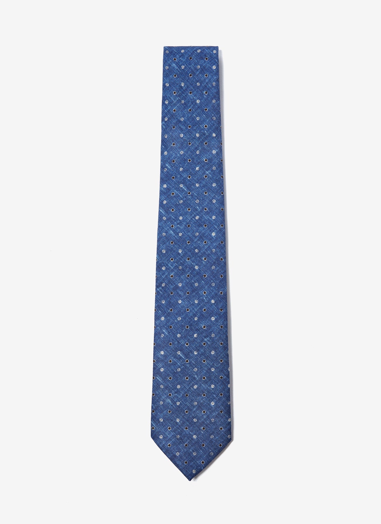 Blue Denim Tie With Polka Dot – Love Persimmon