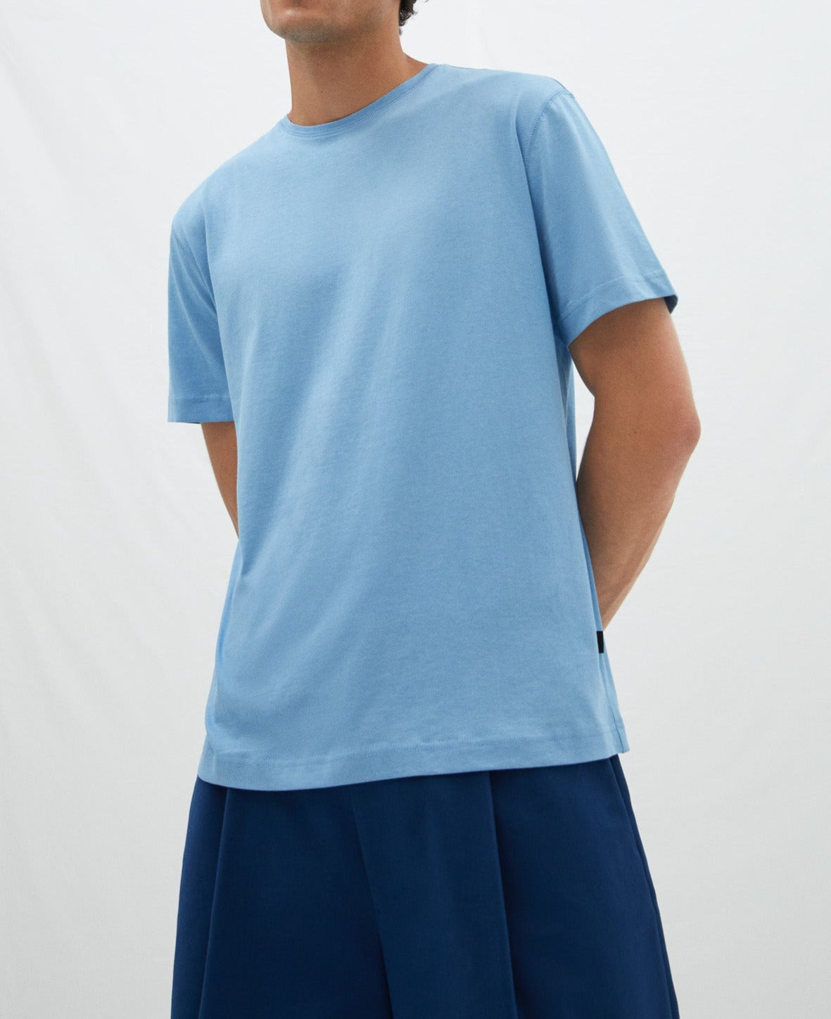 Blue Organic Cotton Crew Neck T-Shirt – Love Persimmon