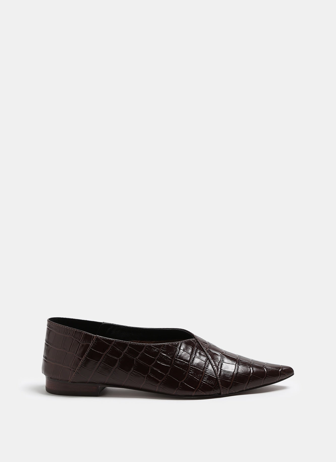 Chocolate Croc Embossed Leather Slippers – Love Persimmon