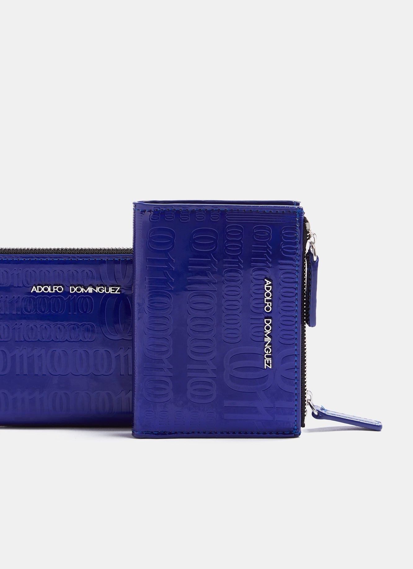 Electric Blue Double Vegan Wallet With Binary Print – Love Persimmon
