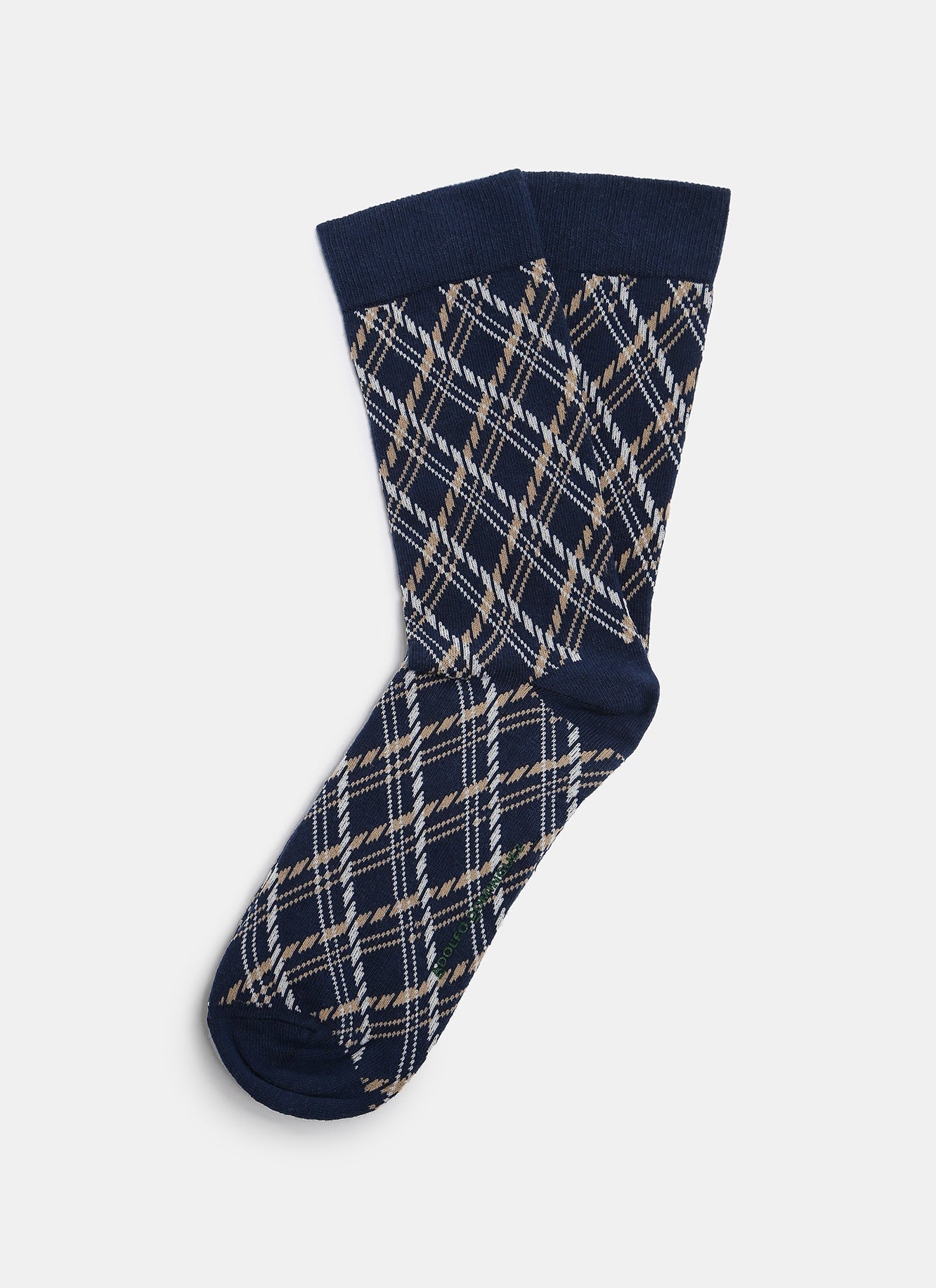 Navy Blue Low Cut Socks With Check Pattern – Love Persimmon