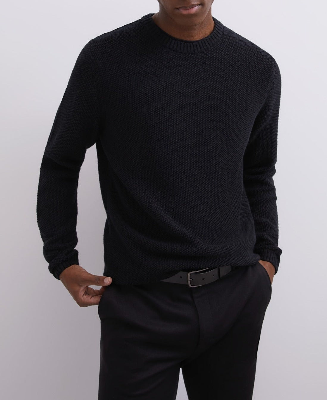 Navy Blue Organic Cotton Crew Neck Sweater – Love Persimmon