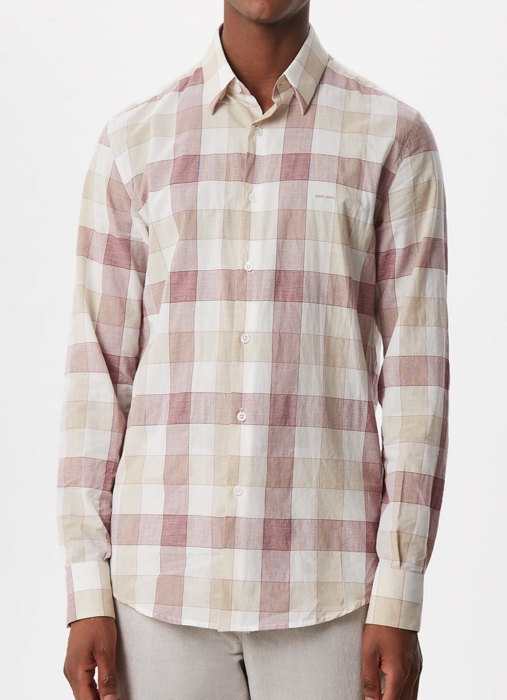 Pink Check Checked Shirt With Hidden Button – Love Persimmon