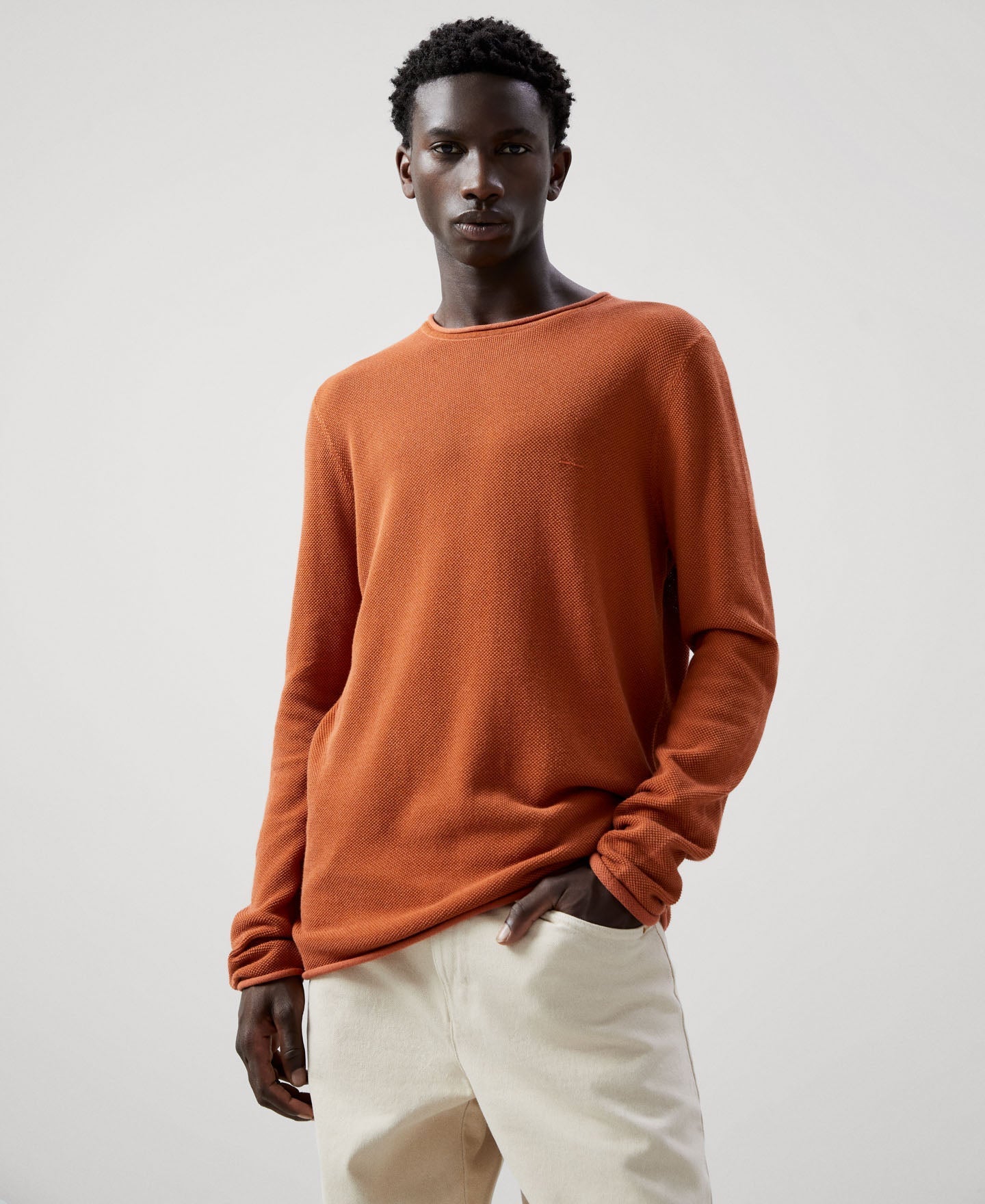 Red Russet Cotton Viscose Long Sleeve T-Shirt – Love Persimmon