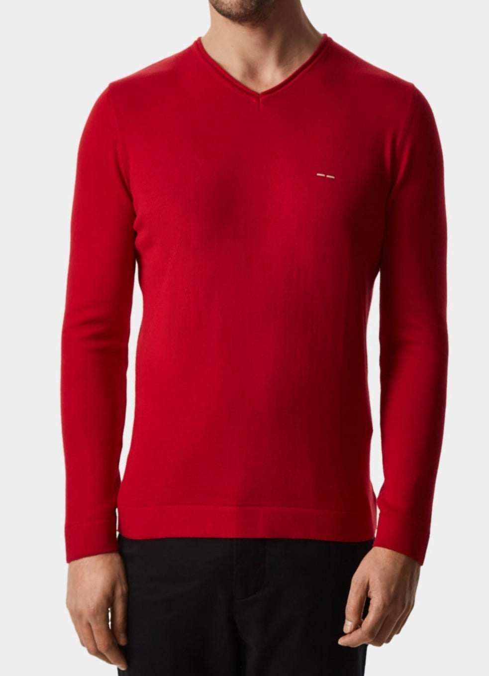 Red V-Neck Organic Cotton Sweater – Love Persimmon
