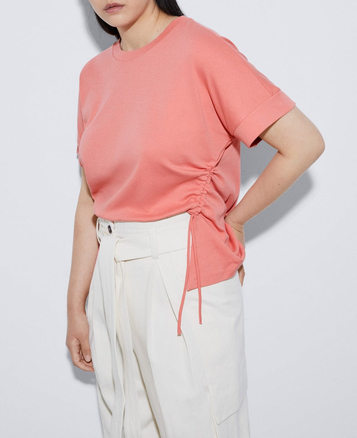 Salmon T-Shirt With Cotton Waistbands – Love Persimmon