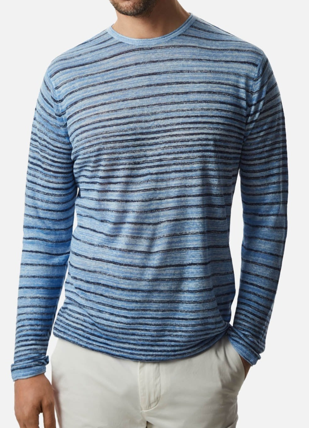 Sky Blue/White Striped Linen Sweater – Love Persimmon